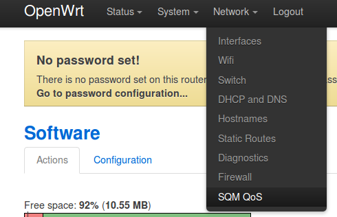 Control de ancho de banda con Openwrt SQM (Smart Queue Management) | Web de proyectos de Informática